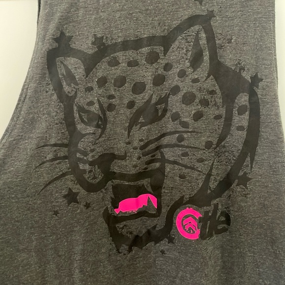 Tops | Tank Tle Cheetah Pink Logo | Poshmark